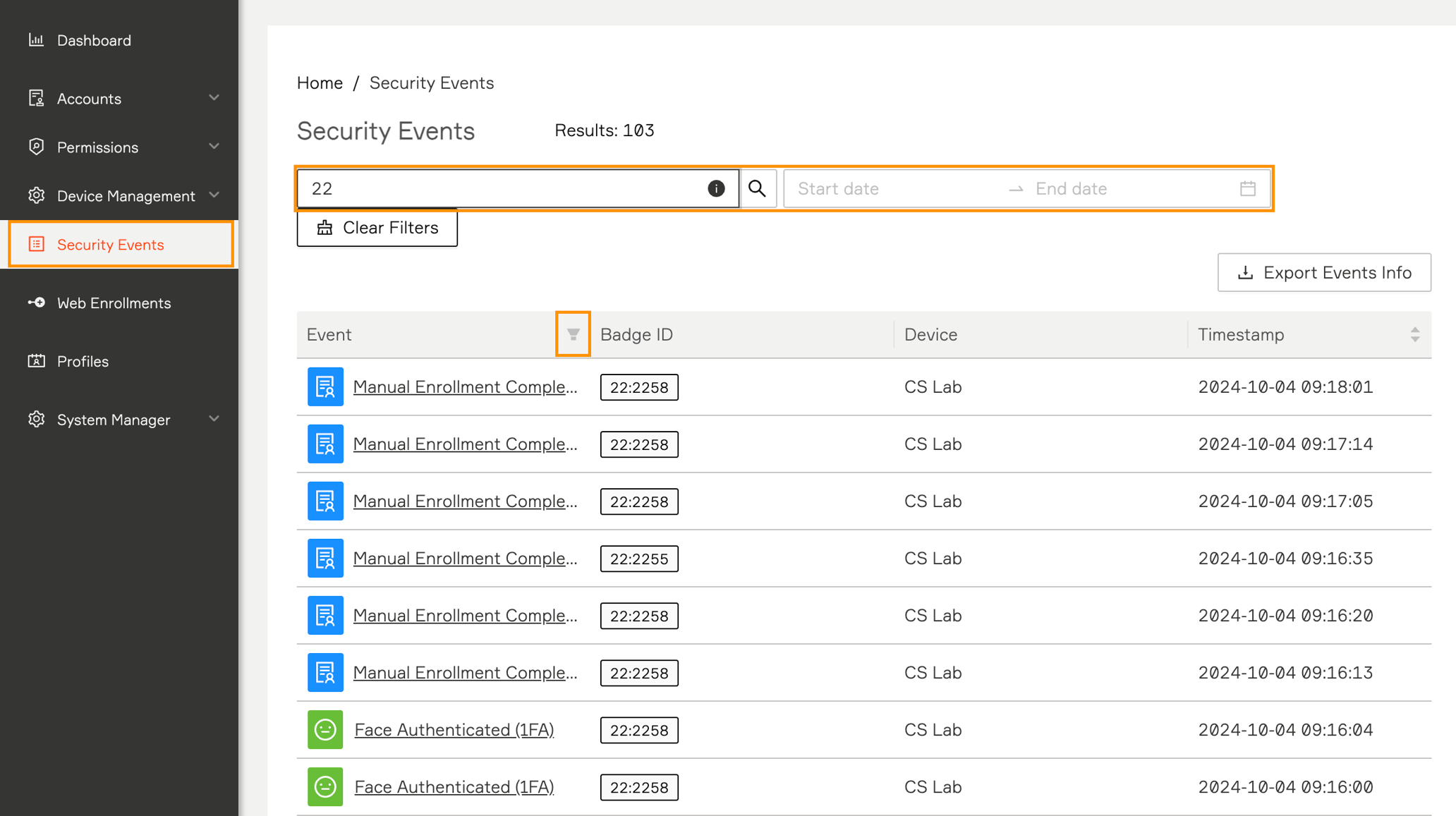 Security Events Overview