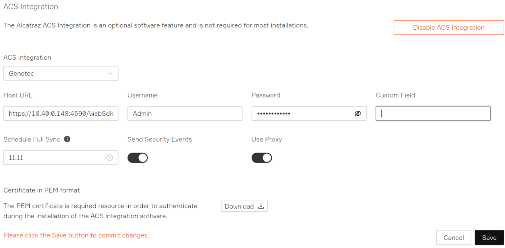 Genetec ACS Integration Configuration Guide